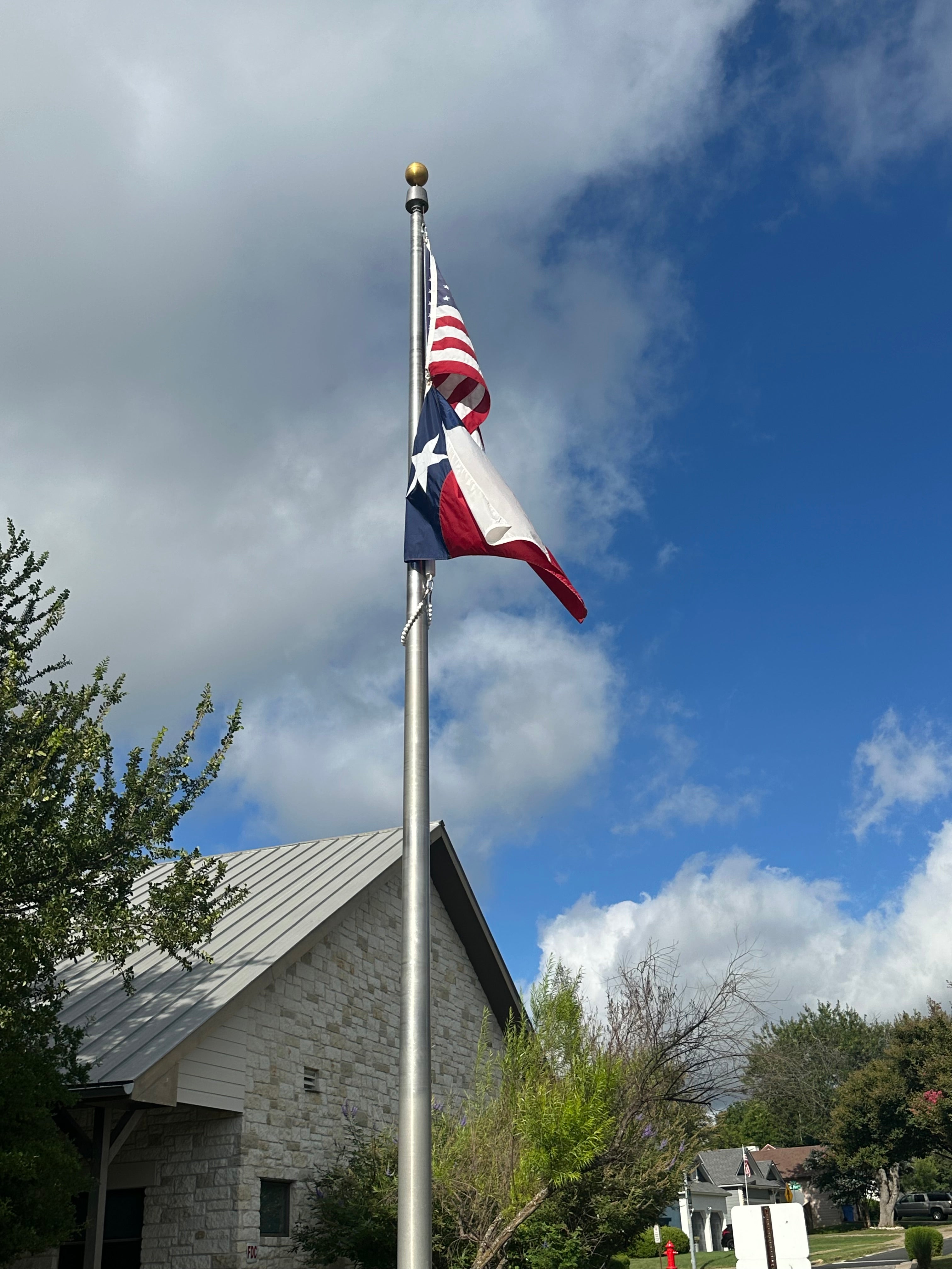 Compact Flagpole Install in Austin | Austin Flag & Flagpole