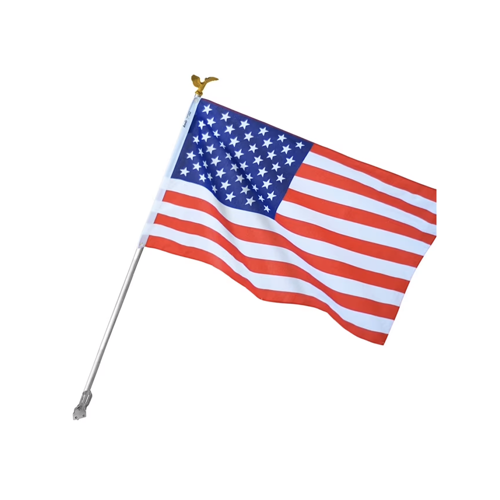 6 FT Stainless Wall Mount Flagpole with Tangle Free Rotating Rings ...
